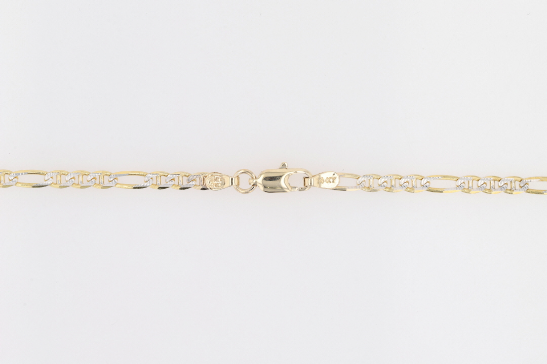 3mm Diamond Cut Figarucci Link Chain 20" Necklace 14k Multi-Tone Gold 7 ...