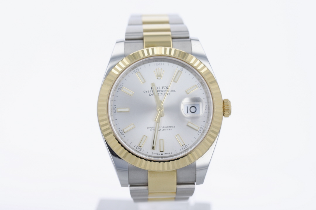 Rolex Datejust Silver Dial Stainless Steel and 18k Yellow Gold Men's ...