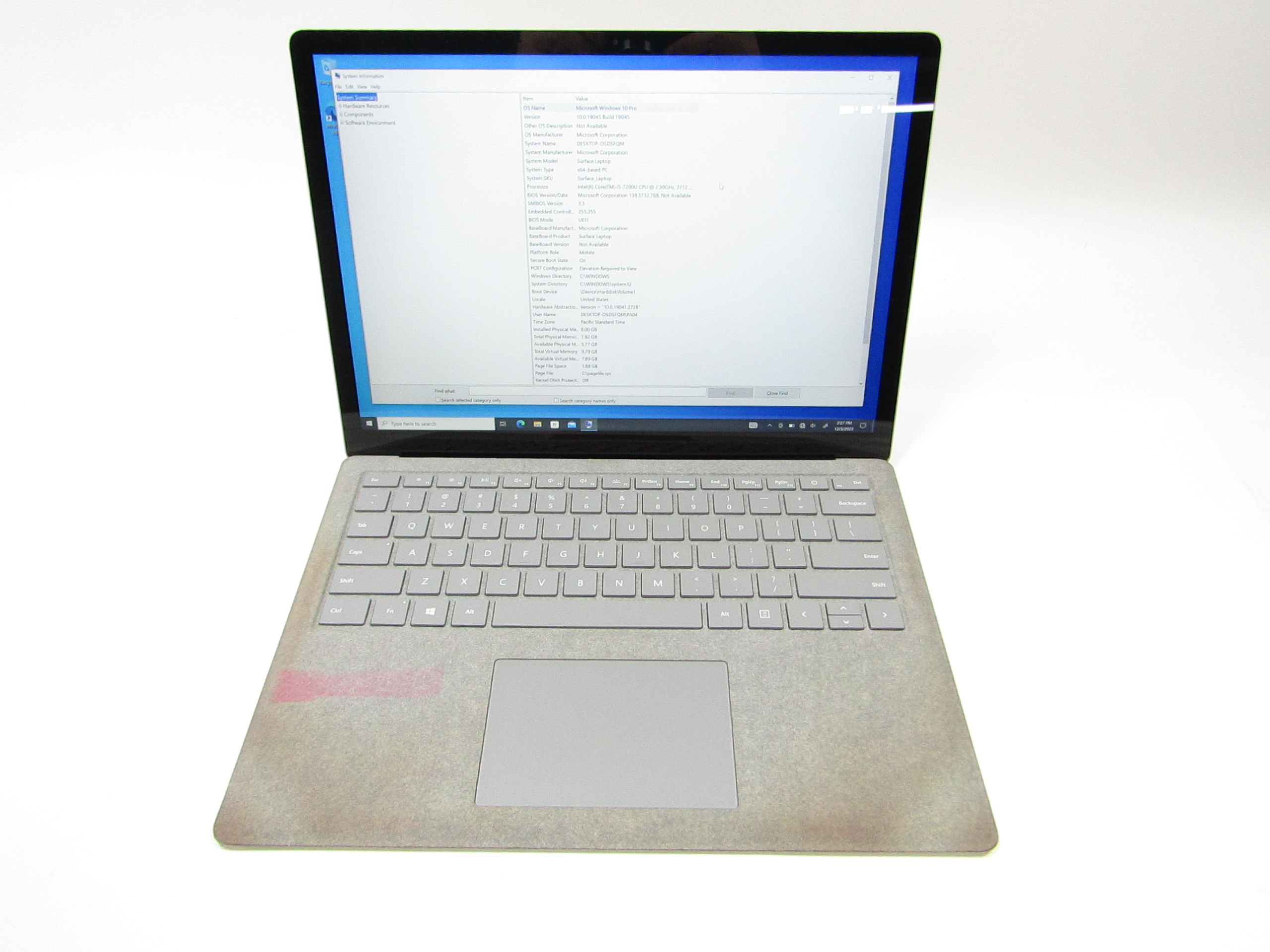 Microsoft Surface 1769 Win 10 Core i5-7200U 2.50GHz 8GB RAM 128GB SSD 13.5"