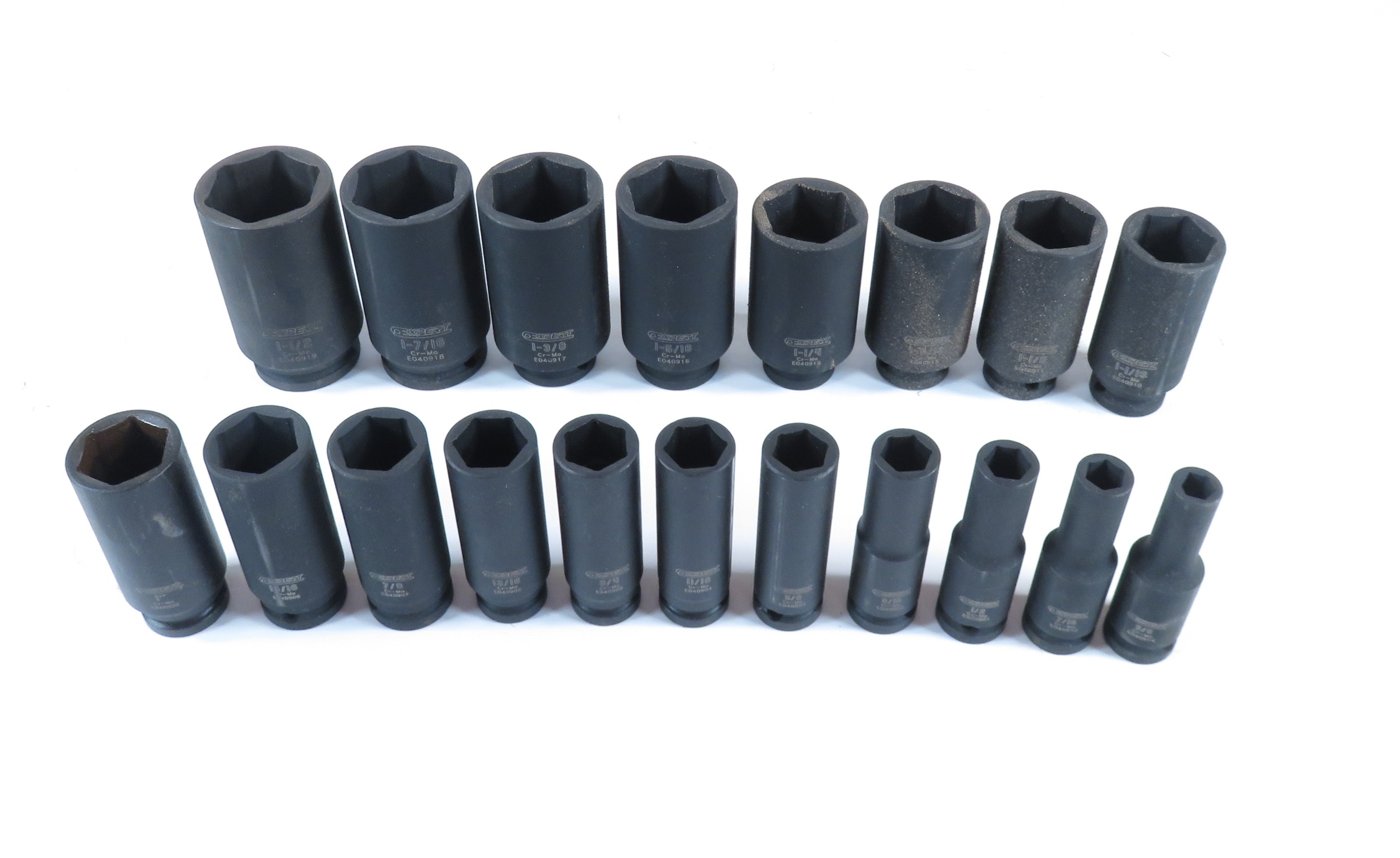 Expert by Mac Tools E041637 19-PC. 1/2" Drive Deep SAE Impact Socket Set