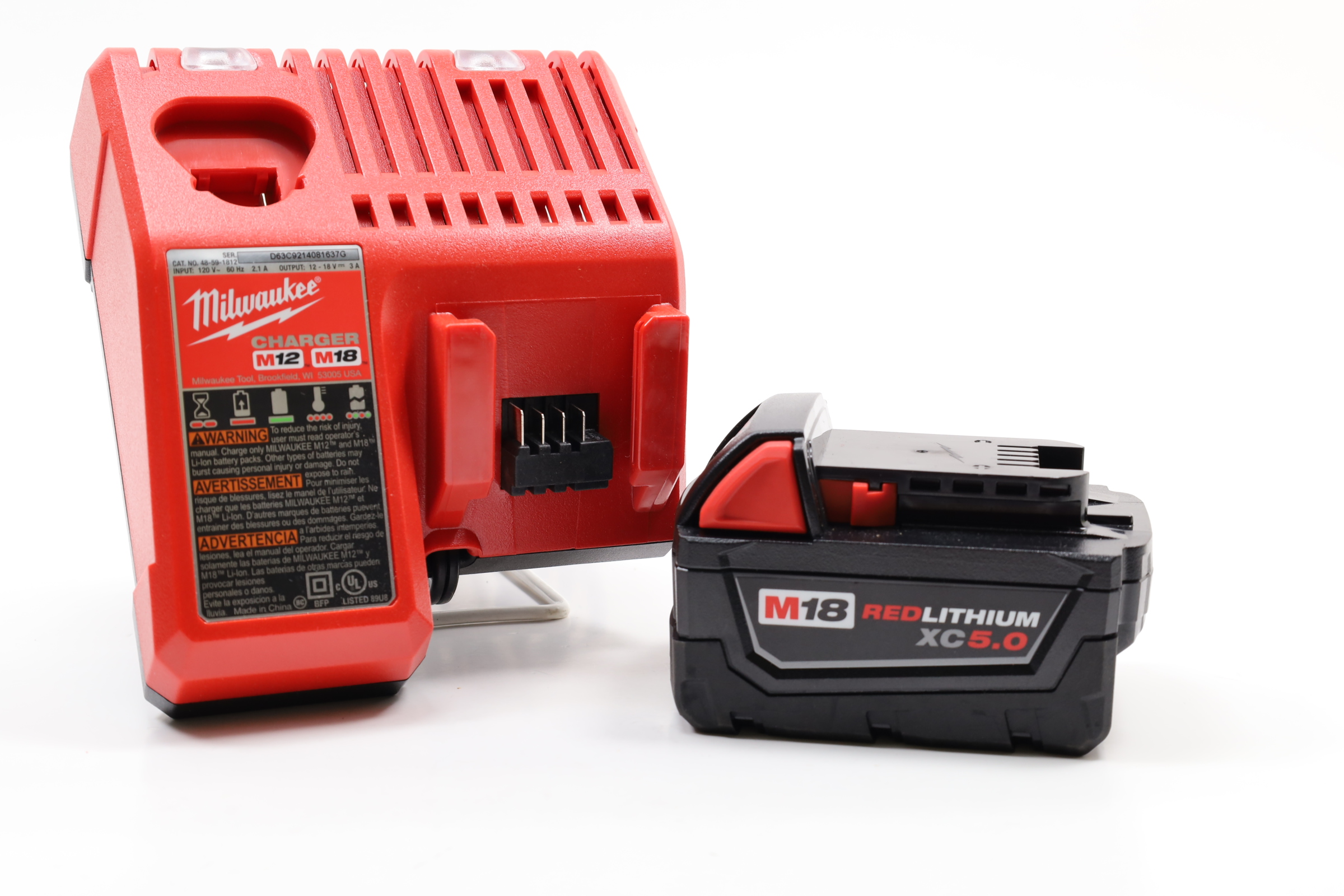Milwaukee 48-11-1850 M18 18V Lithium-Ion XC 5.0 Ah Battery & Charger ...