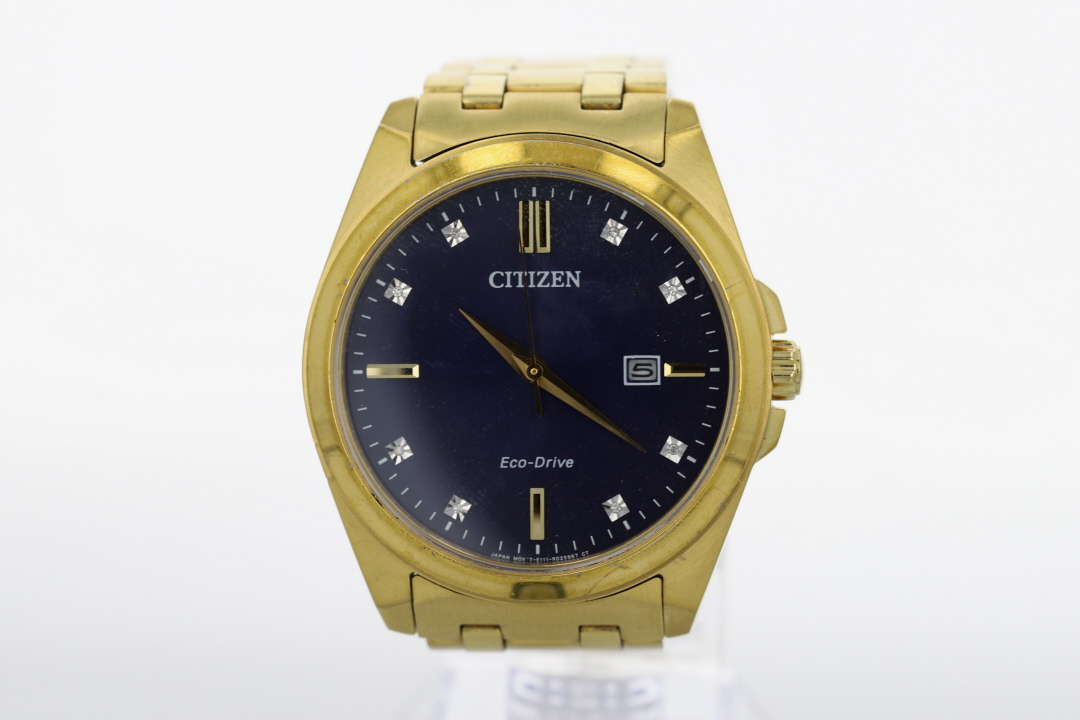 Citizen Corso Peyton Diamond Accent Blue Dial Stainless Steel Men's ...