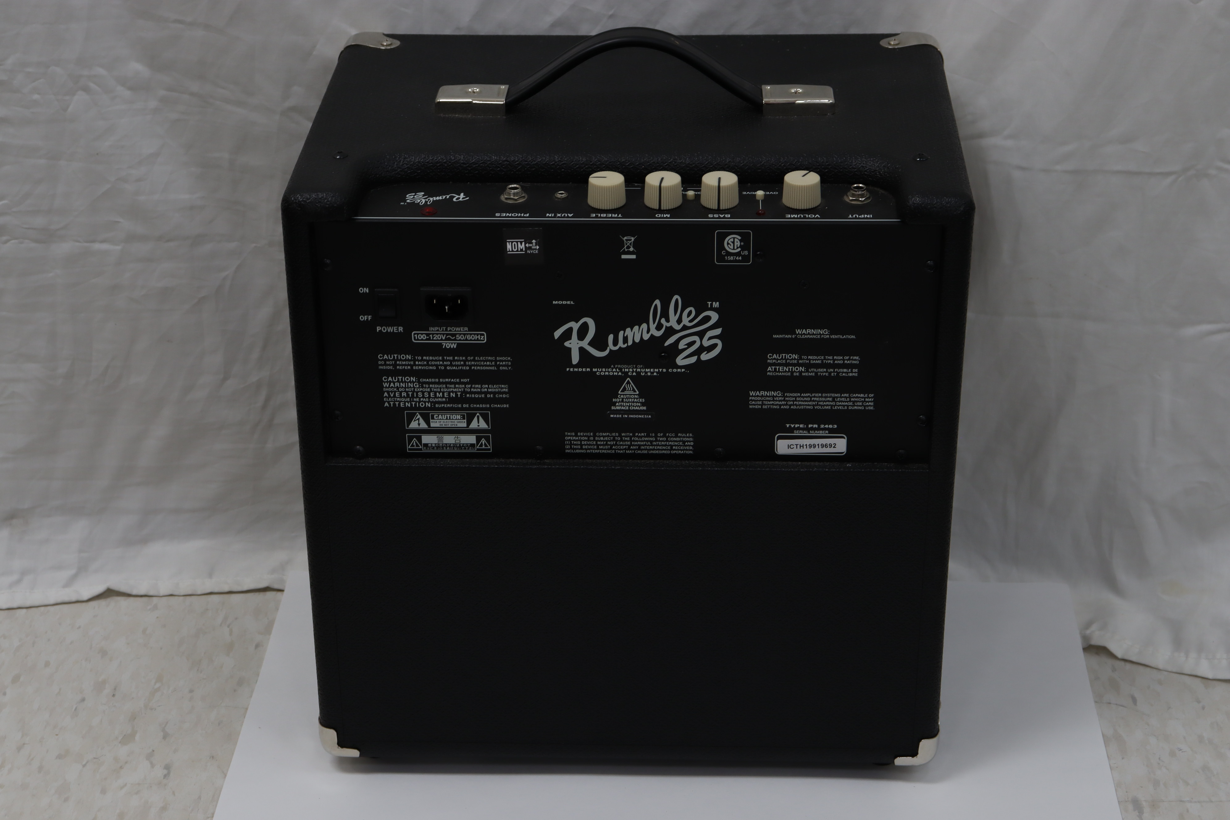 Fender Rumble 25 V3 Bass Amp for Bass Guitar, Bass Combo, 25 Watts