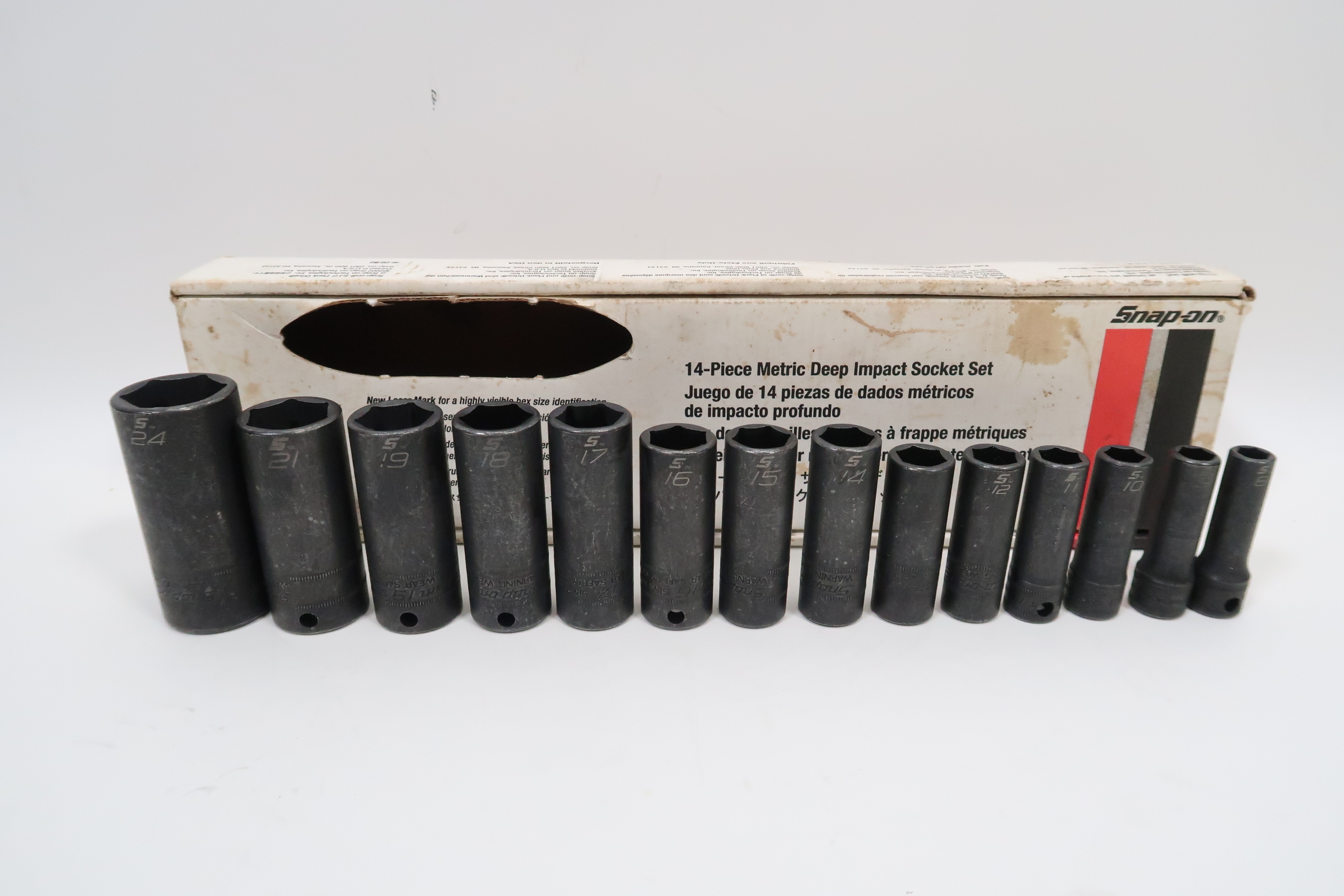 Snap On 214SIMFMYLM 14pc 3/8" Drive 6-Point Metric Deep Impact Socket Set