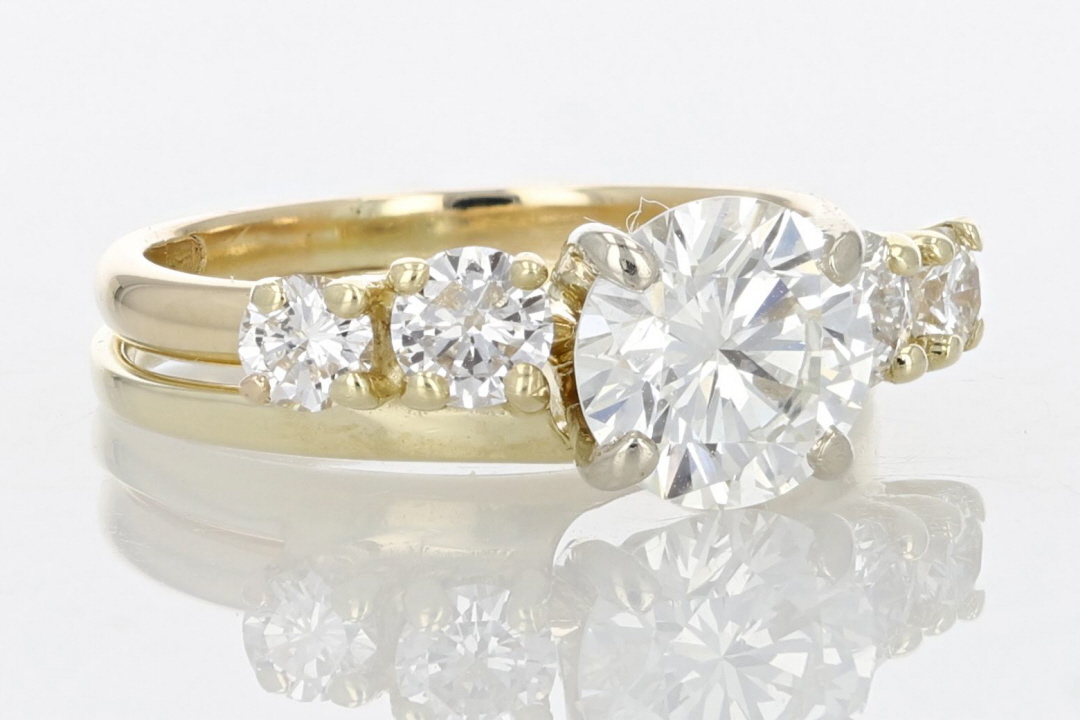 GIA® 1.65ctw Diamond Solitaire with Accents Wedding Set 14k Yellow Gold ...