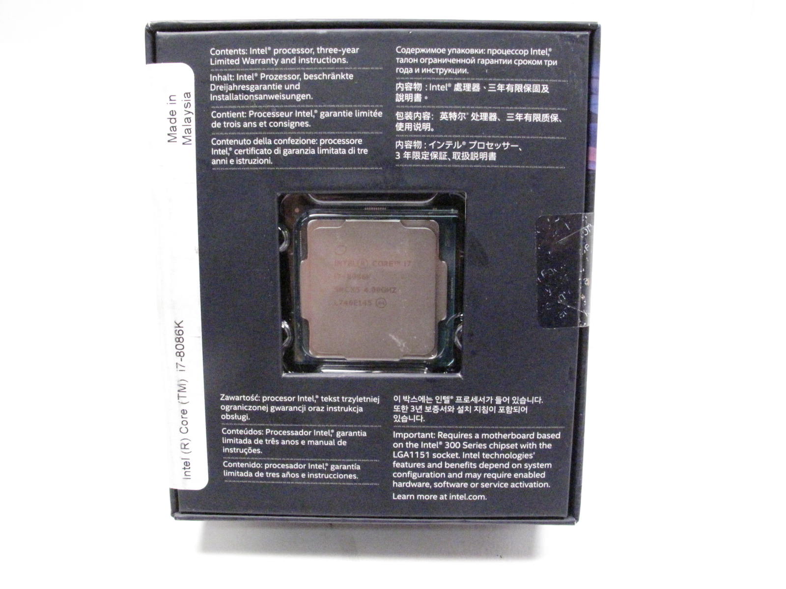 Intel Core i7-8086k Limited Edition Processor 5.0 GHz LGA 1151 300 ...