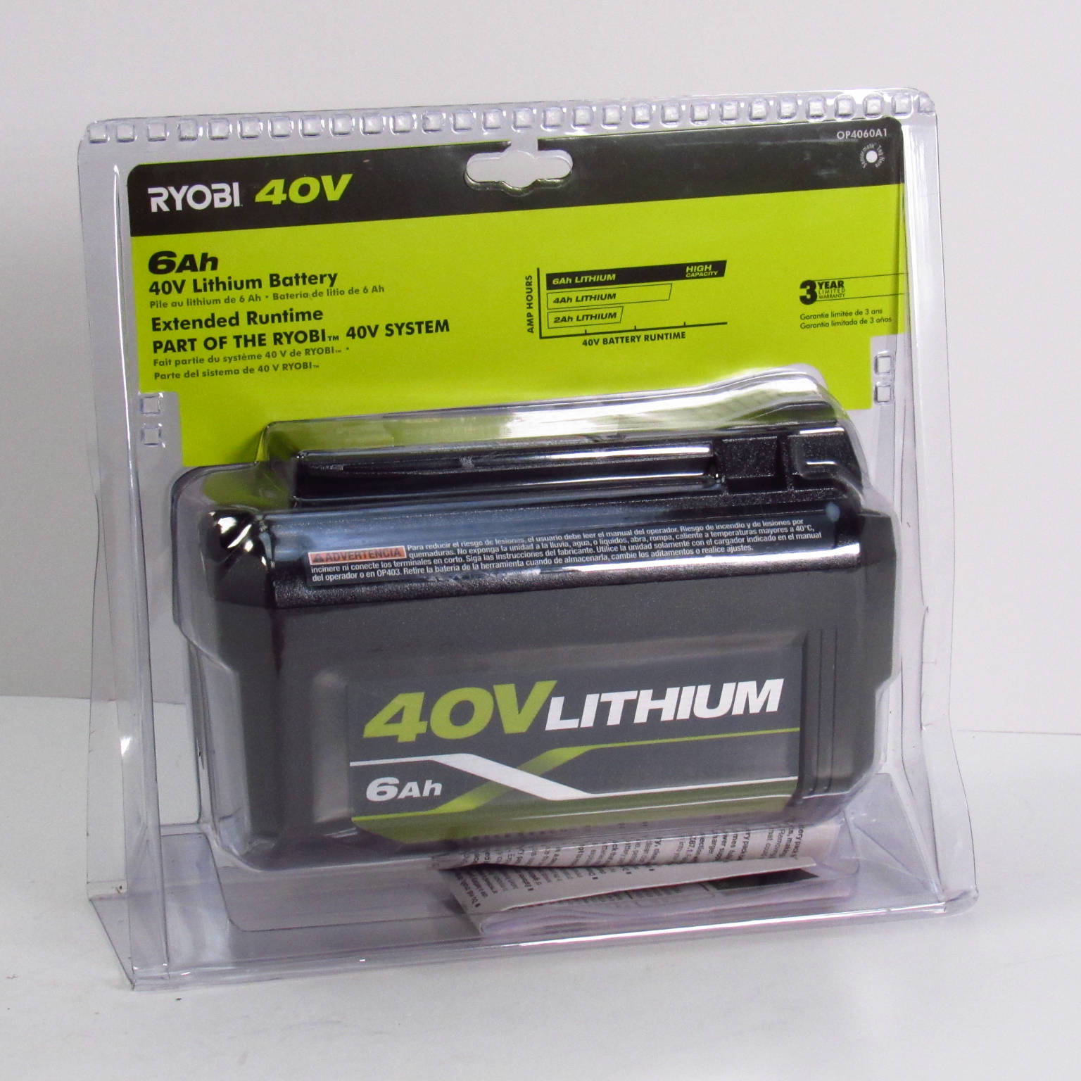 Ryobi OP4060A1 40V Lithium-ion 6Ah Battery Pack - 2860