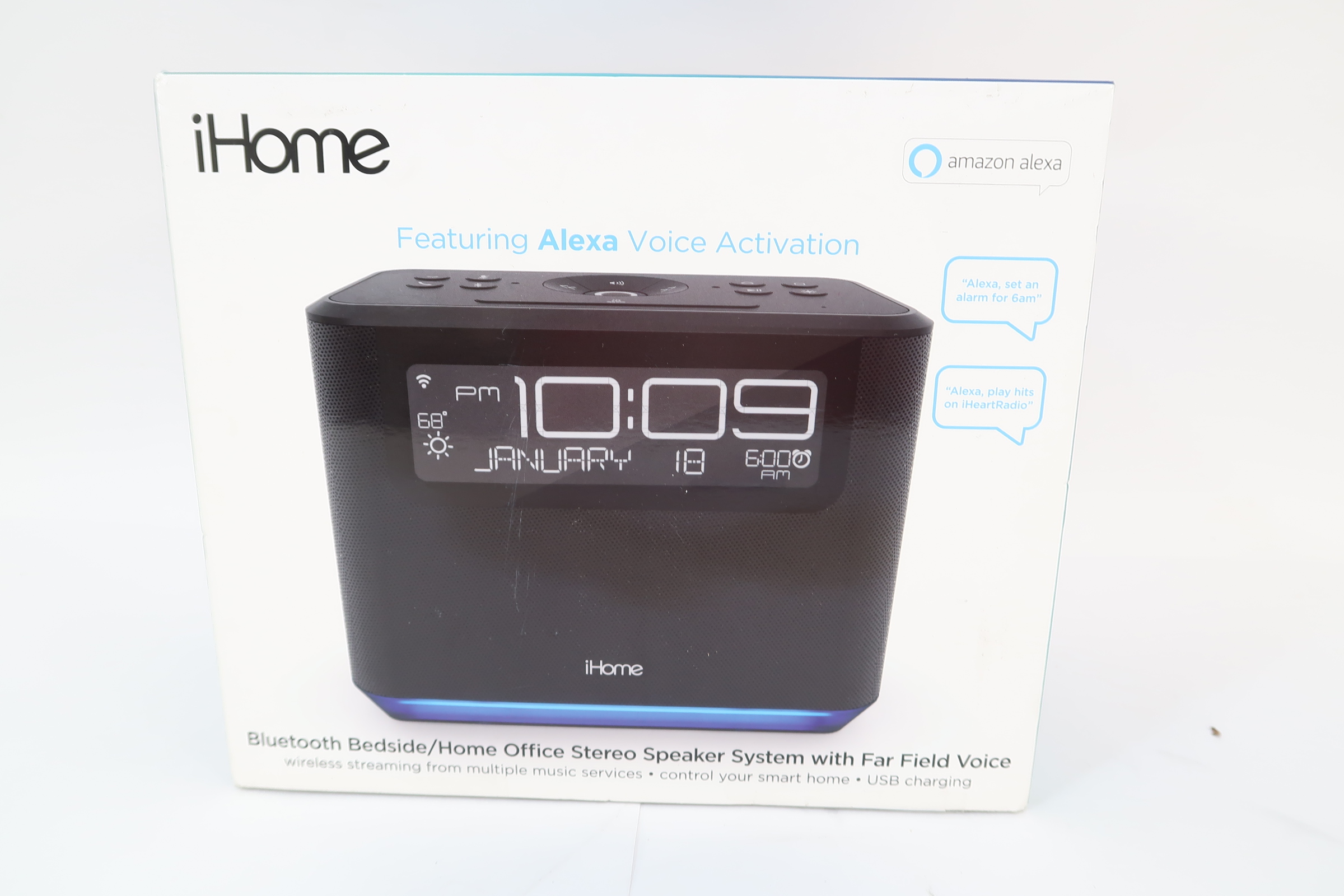 iHome Alexa Built-in Bedside/Home Office Speaker System iAVS16B