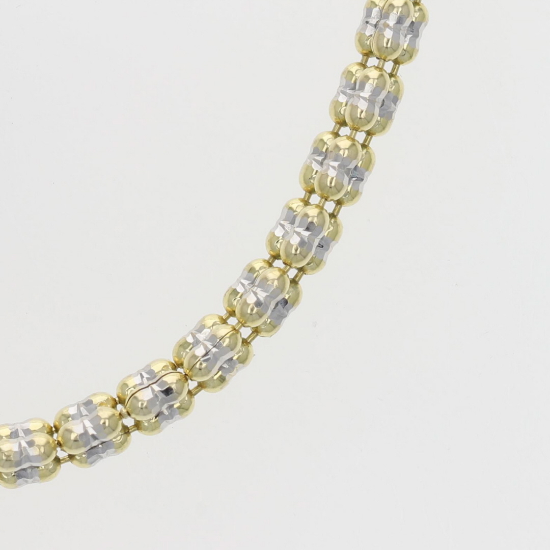 2.6mm Beaded Link Chain 18" Necklace 14k Multi-Tone Gold 9.17 Grams