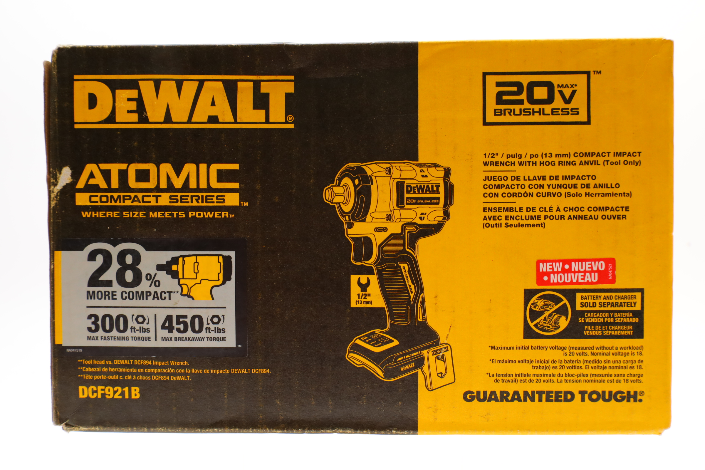 DeWalt DCF921 ATOMIC 20V MAX Brushless 1/2" Cordless Impact Wrench
