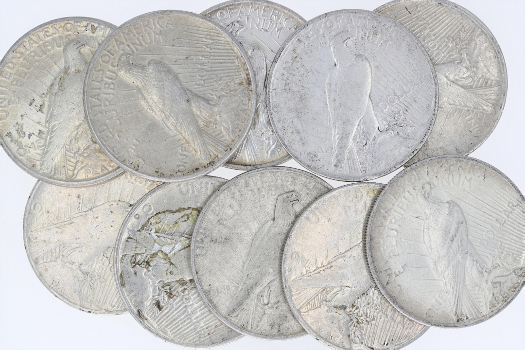 1923 - 1935 $1 Silver Peace Dollar Lady Liberty Perched Eagle Coins Set ...