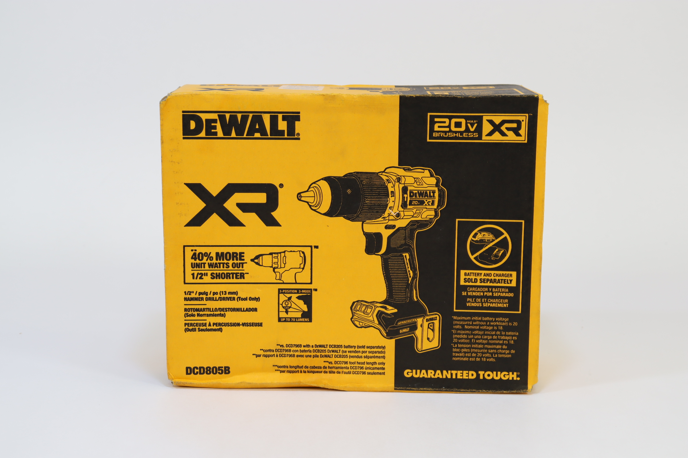 DEWALT Hammer Drill DCD805 20-Volt Lithium-Ion Compact Cordless 1/2 in.