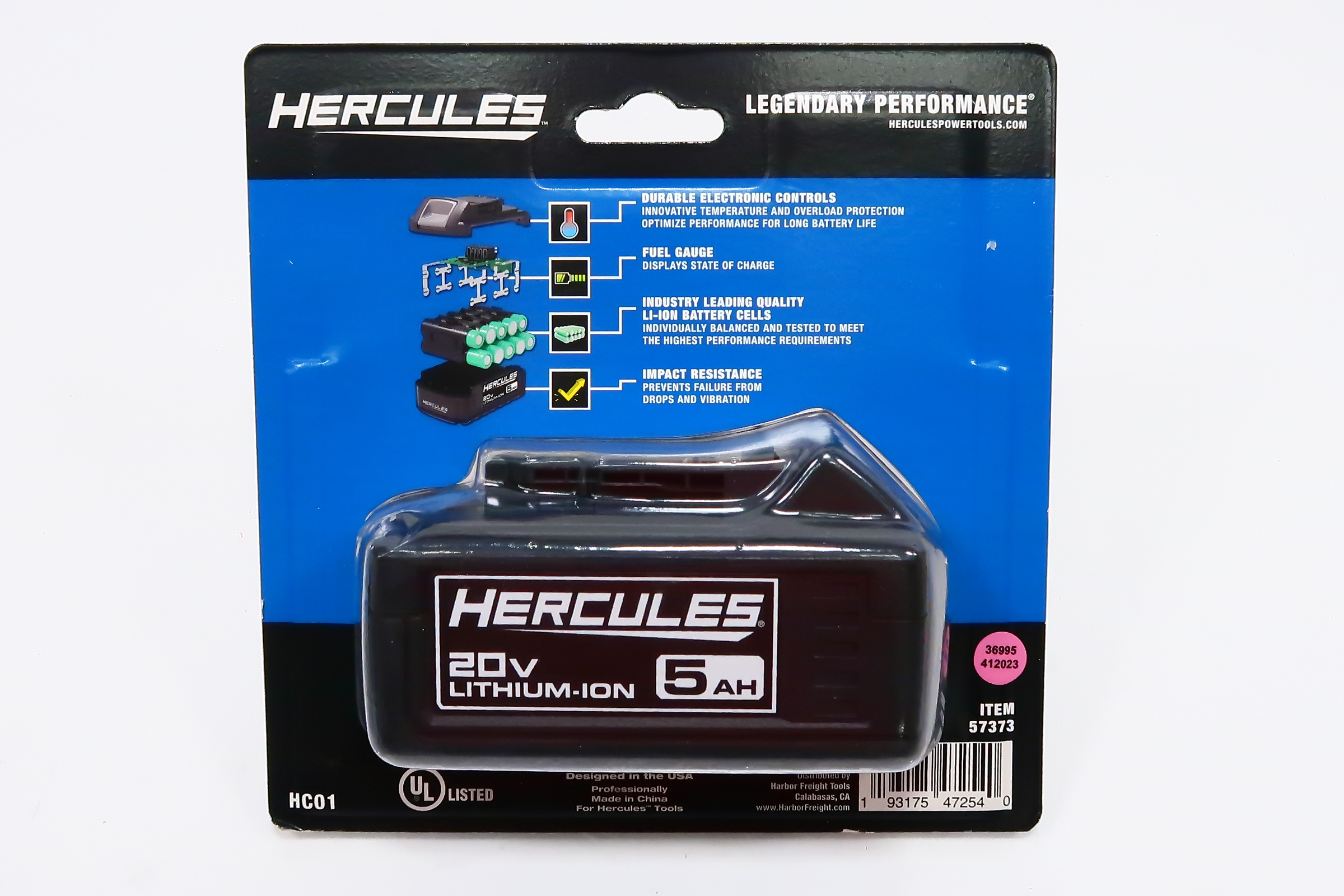 Hercules 20V 5Ah Extended Performance Lithium-Ion Battery (HC01)
