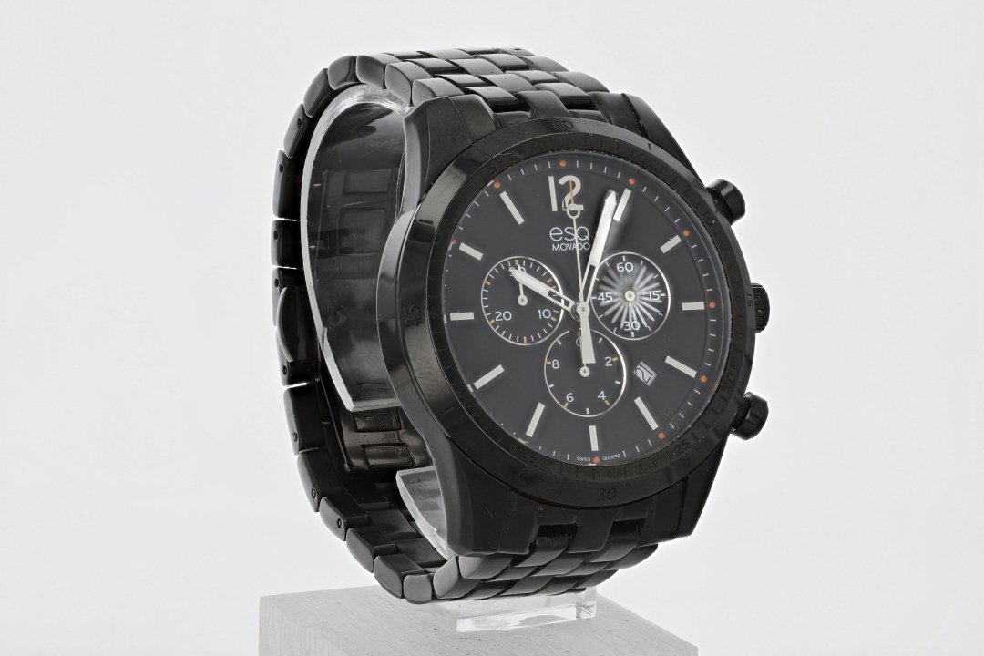 Movado ESQ Black Dial Chronograph 44mm Quartz Stainless Steel Men's ...
