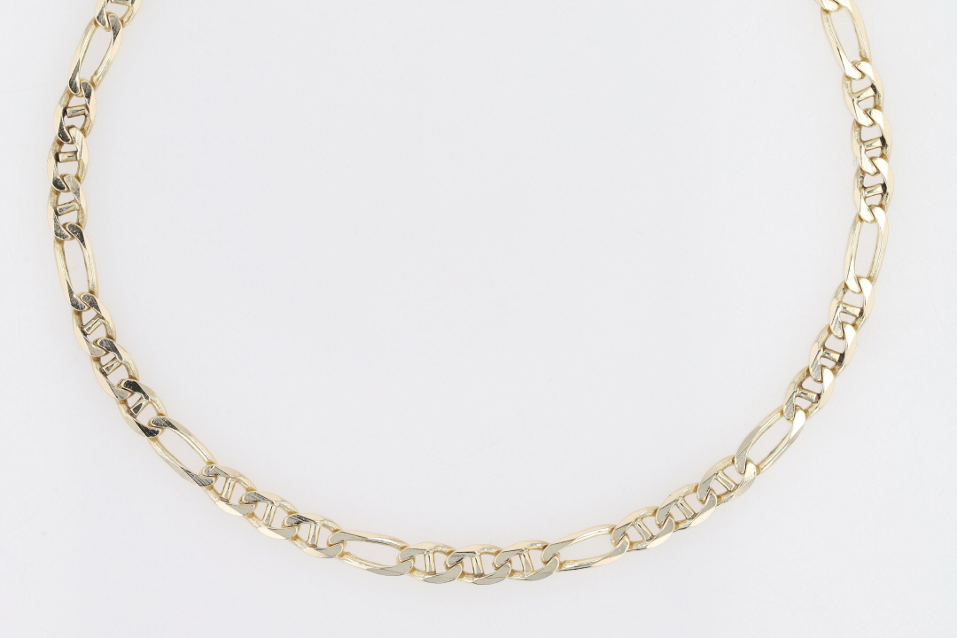 3.8mm Figarucci Link Chain 20.25" Necklace 10k Yellow Gold Mexico 11.66 ...