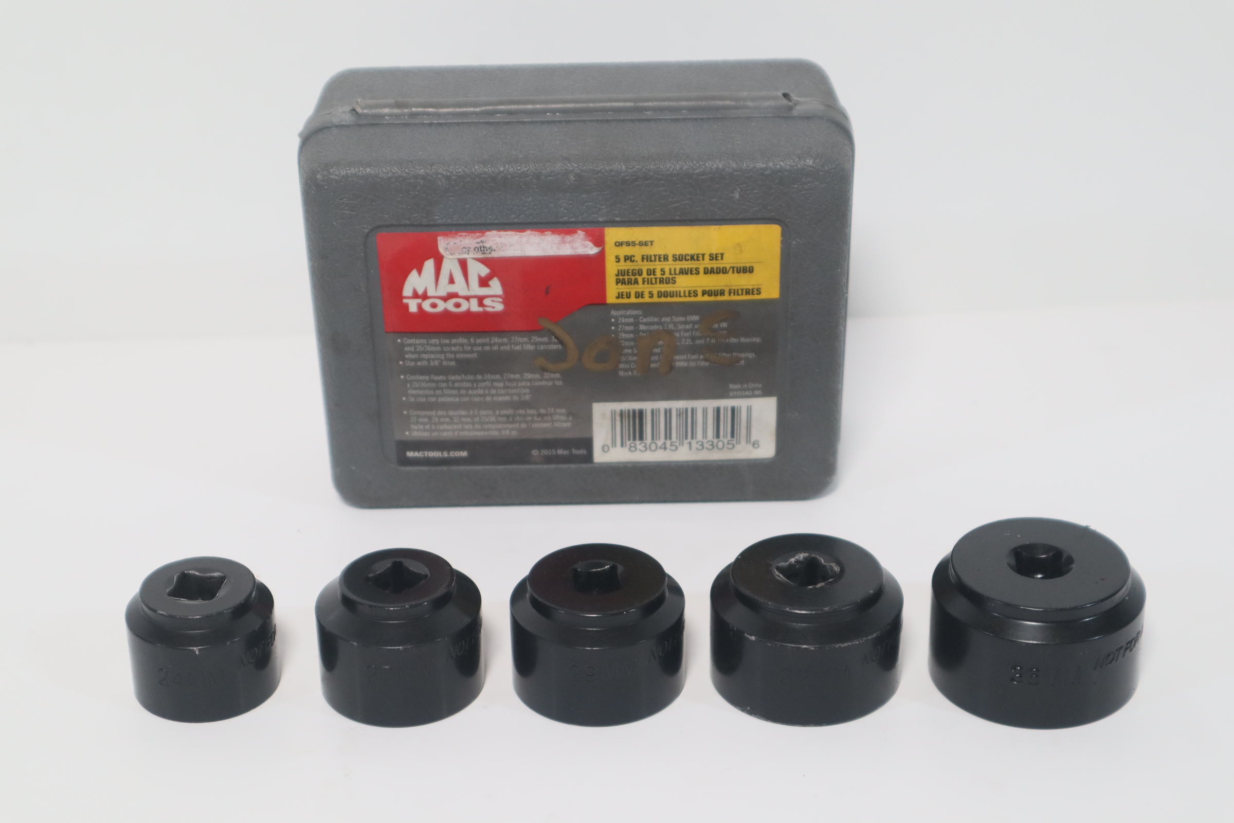 MAC Tools OFS5-SET 5-Piece Oil Filter Cup Wrench Set 3056