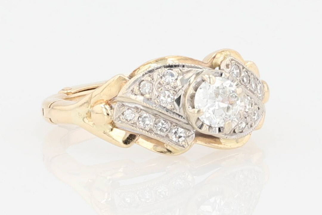 .39ctw Diamond with Accents Arthritic Engagement Ring 14k Multi-Tone ...