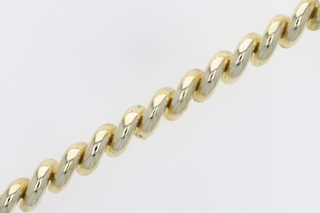 8.6mm San Marco Link Chain 17" Necklace 14k Yellow Gold Italy 46.18 Grams