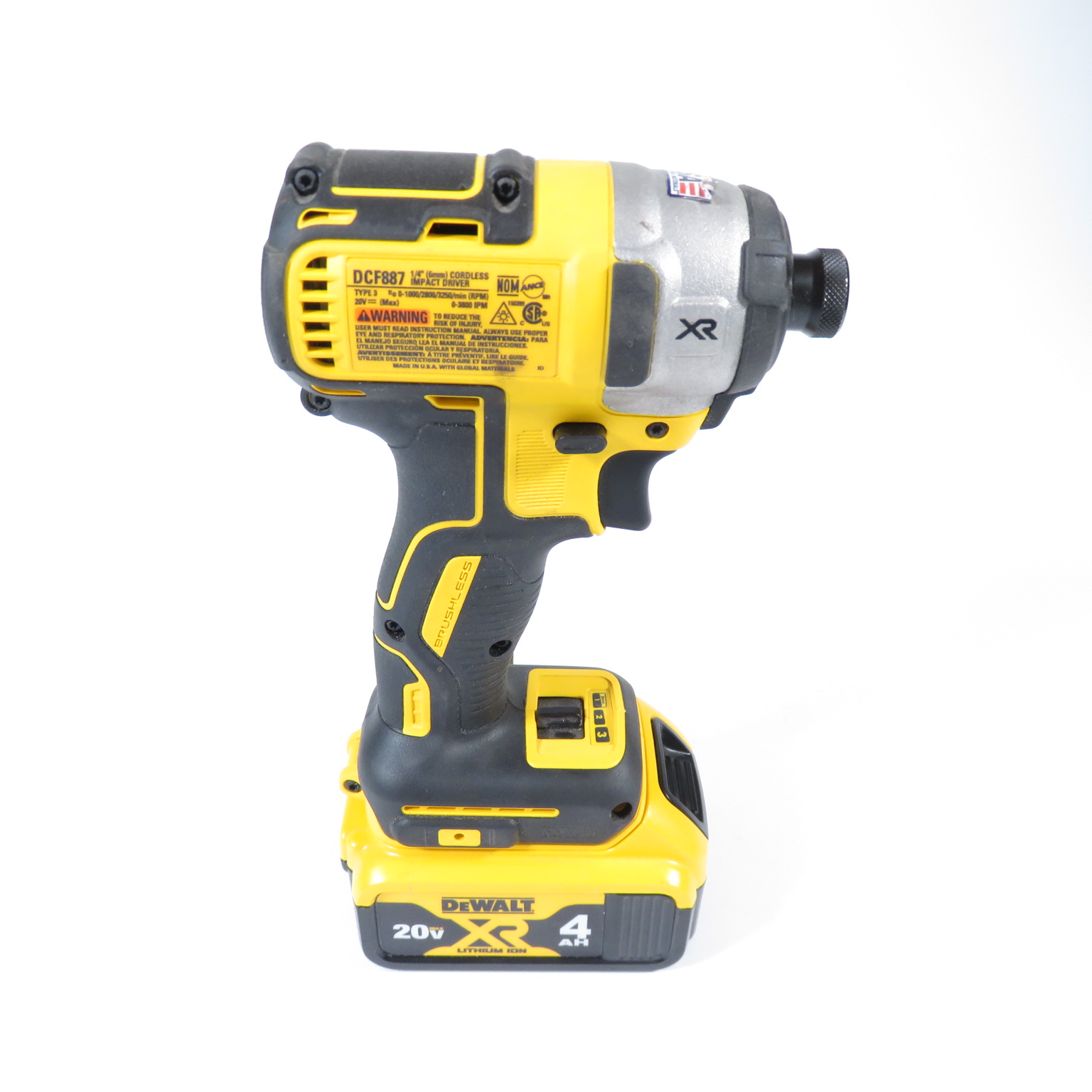 DEWALT DCF887 20-Volt MAX XR Cordless Brushless 3-Speed 1/4 in. Impact Driver