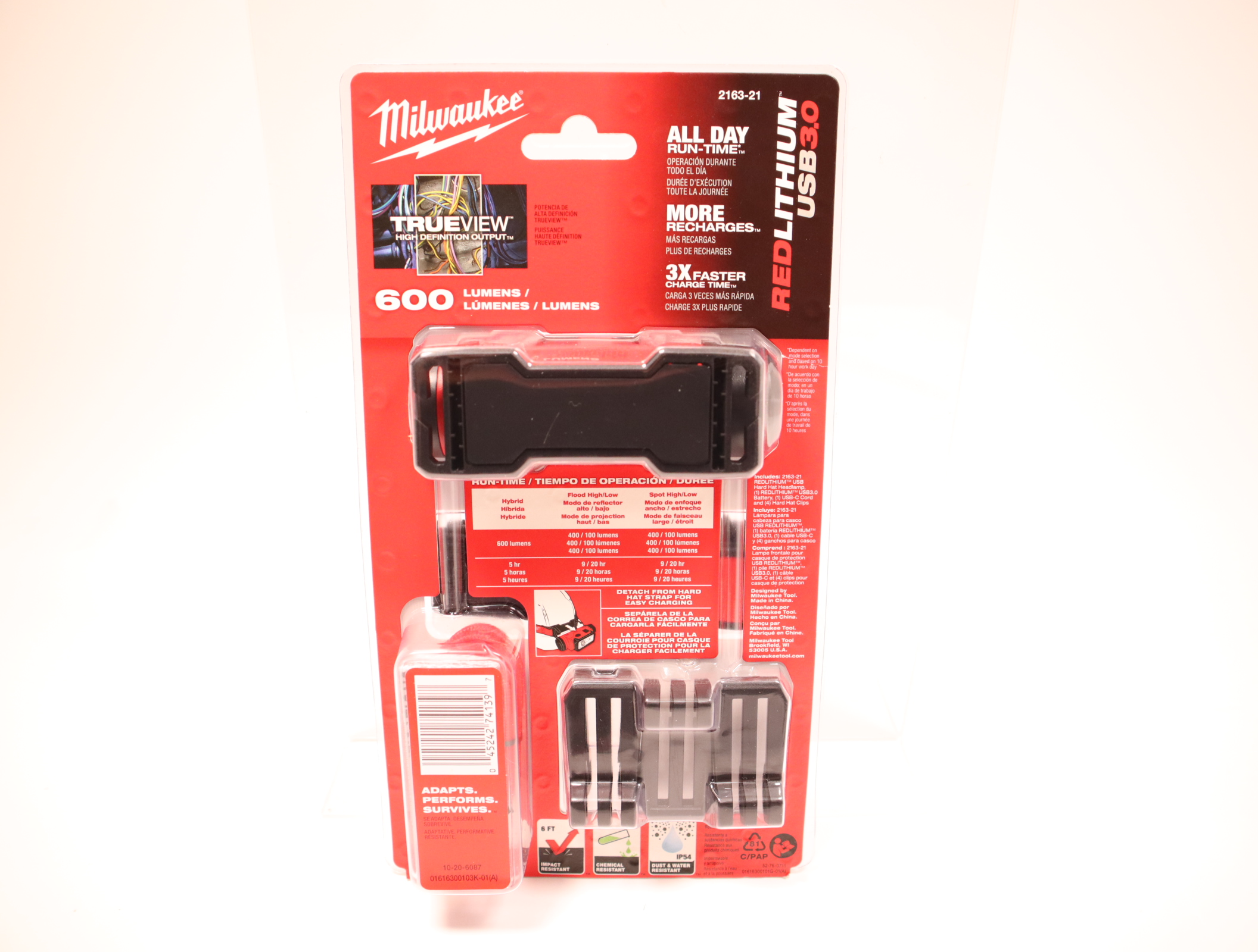 Milwaukee 2163-21 LED Cordless Helmet Headlamp 600 Lumens