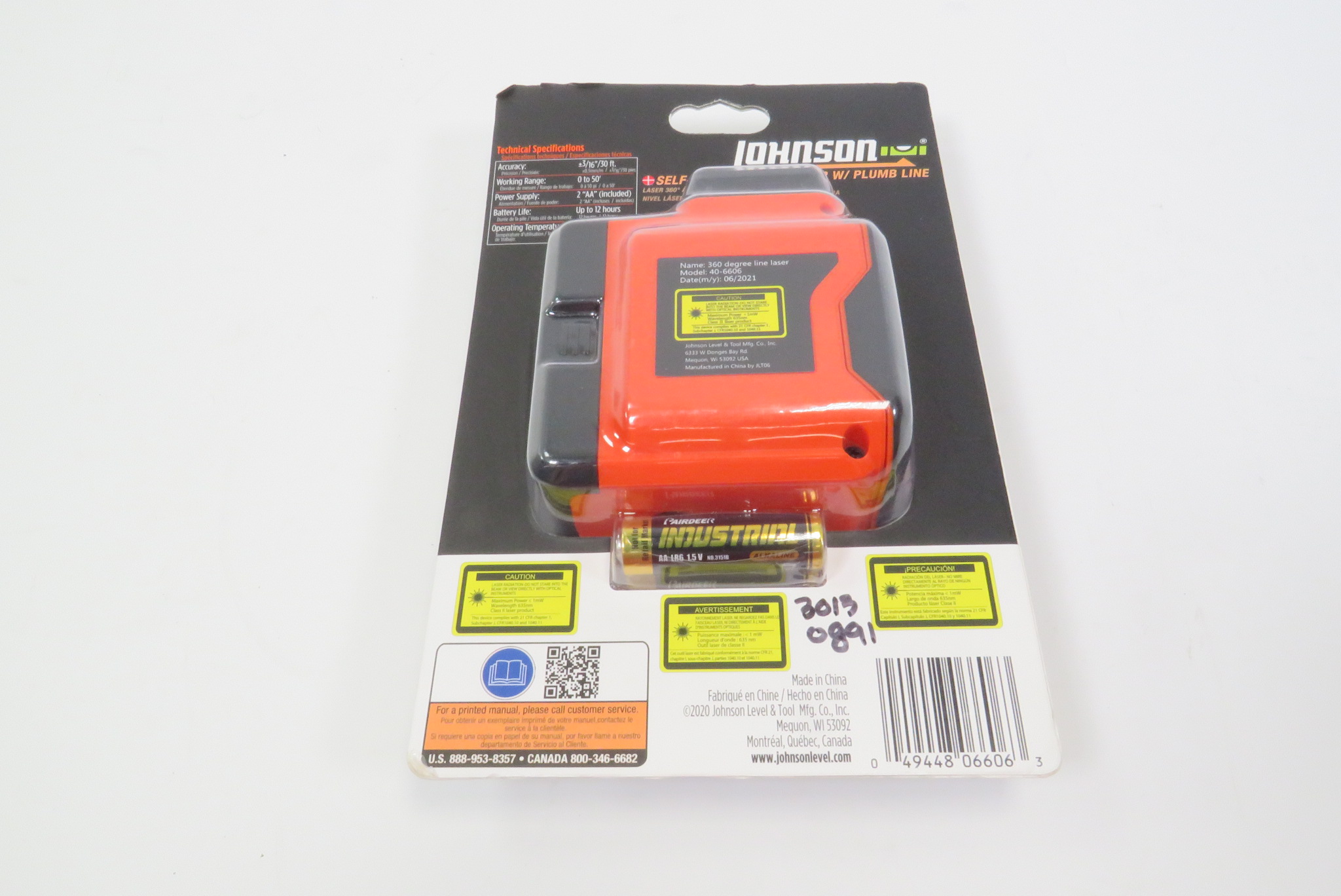 Johnson 40-6606 Self-Leveling 360 Degree Line Laser Level