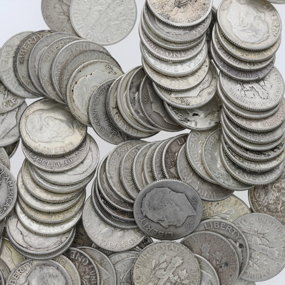 Multiple Years Silver Roosevelt and Mercury Dimes Set of 110 United ...