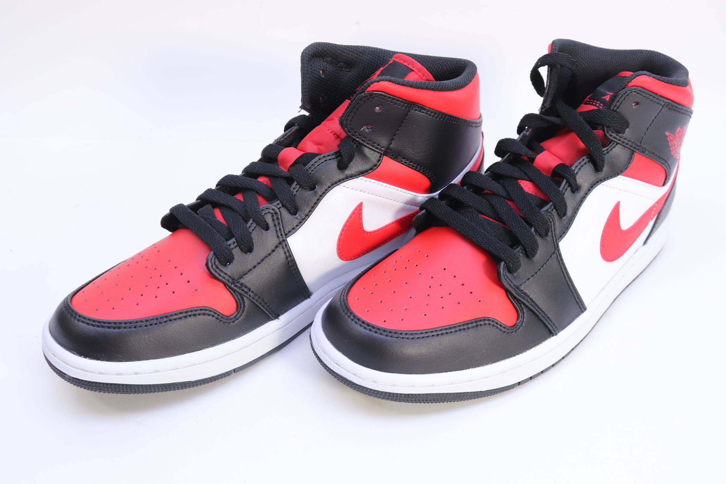 Nike 554724-079 Jordan 1 Mid White Black Red Men's Basketball Shoes 6111