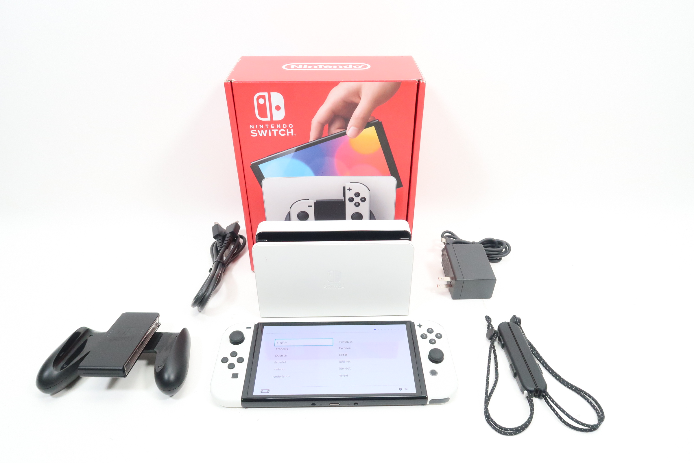 Nintendo HEG-001 Switch OLED Handheld Gaming Console - White Joy-Con - 3431