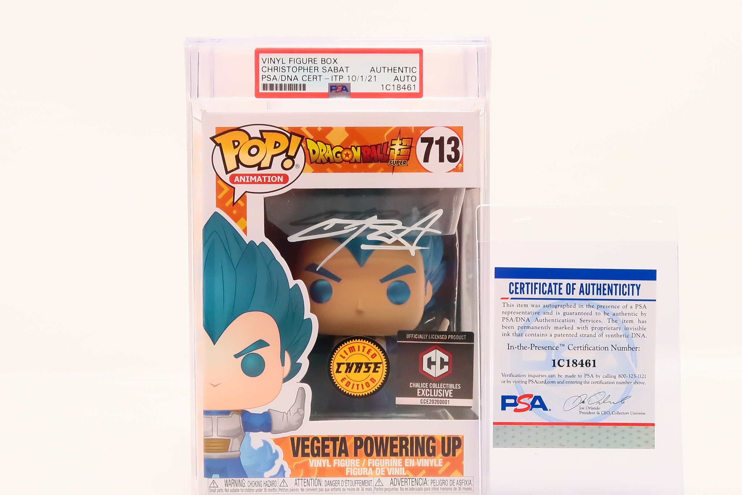 Authenticated Signed Funko Pop! Dragon Ball Z "Vegeta Powering Up ...