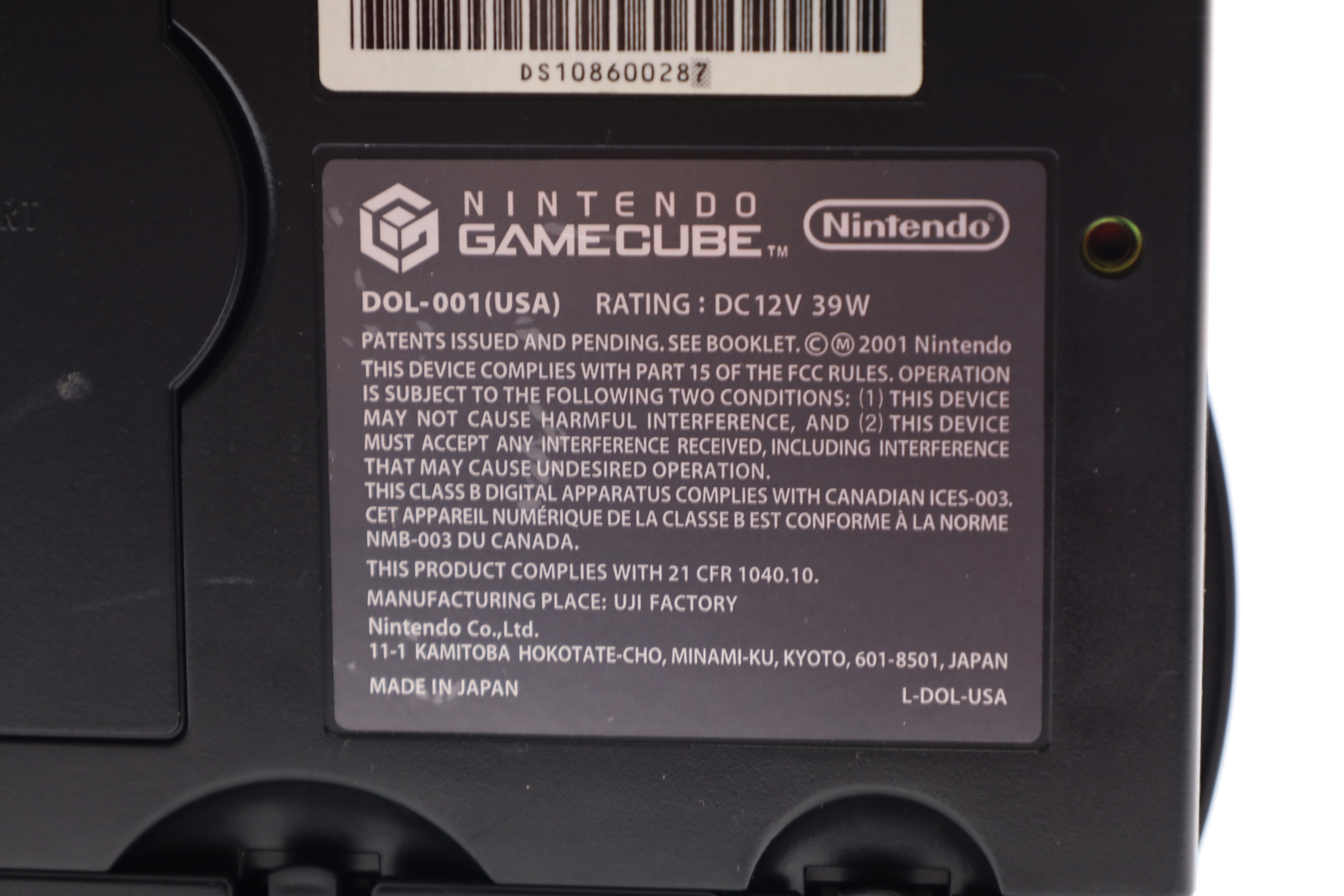 Nintendo GameCube DOL-001 Video Game Console - Black (7951)