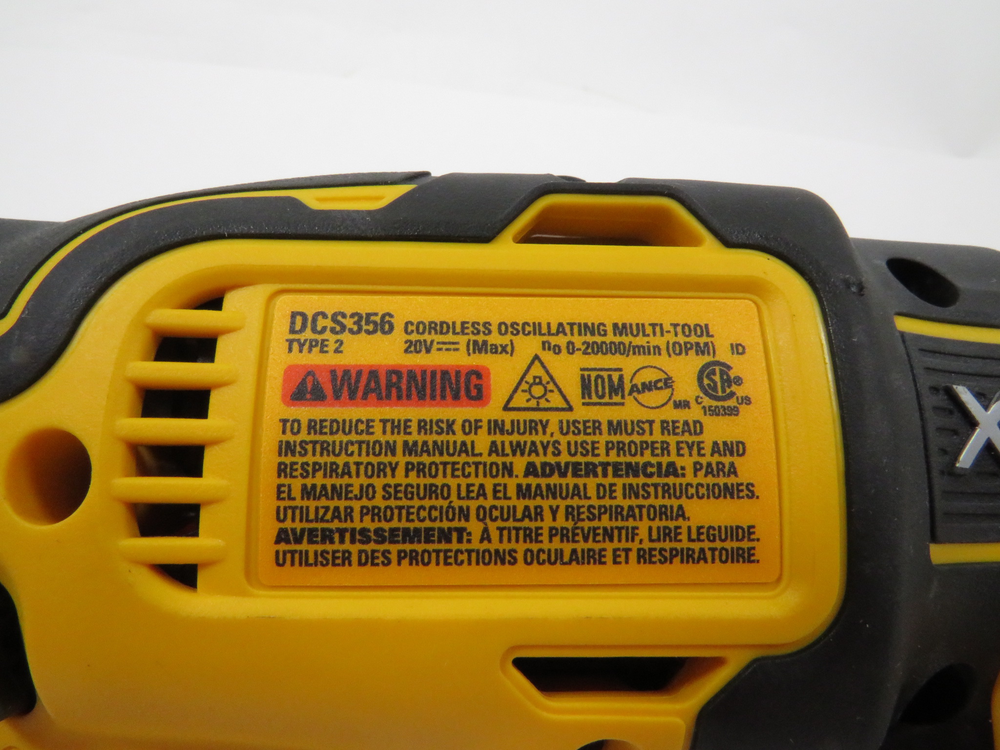 DeWalt DCS356 20V Cordless Brushless Oscillating Multi-Tool