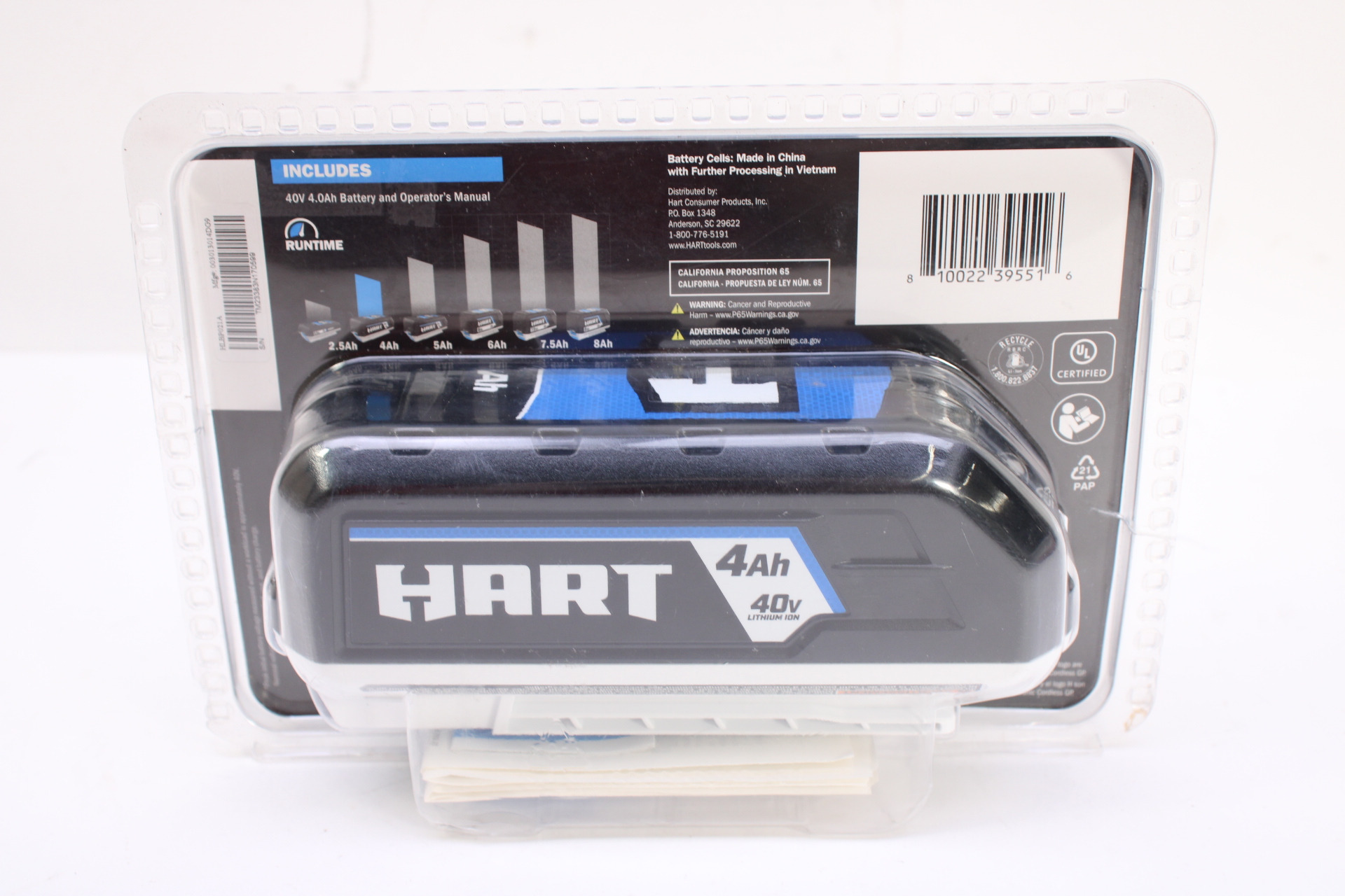 Hart HLBP021A 40V Lithium Ion 4.0Ah Battery Pack