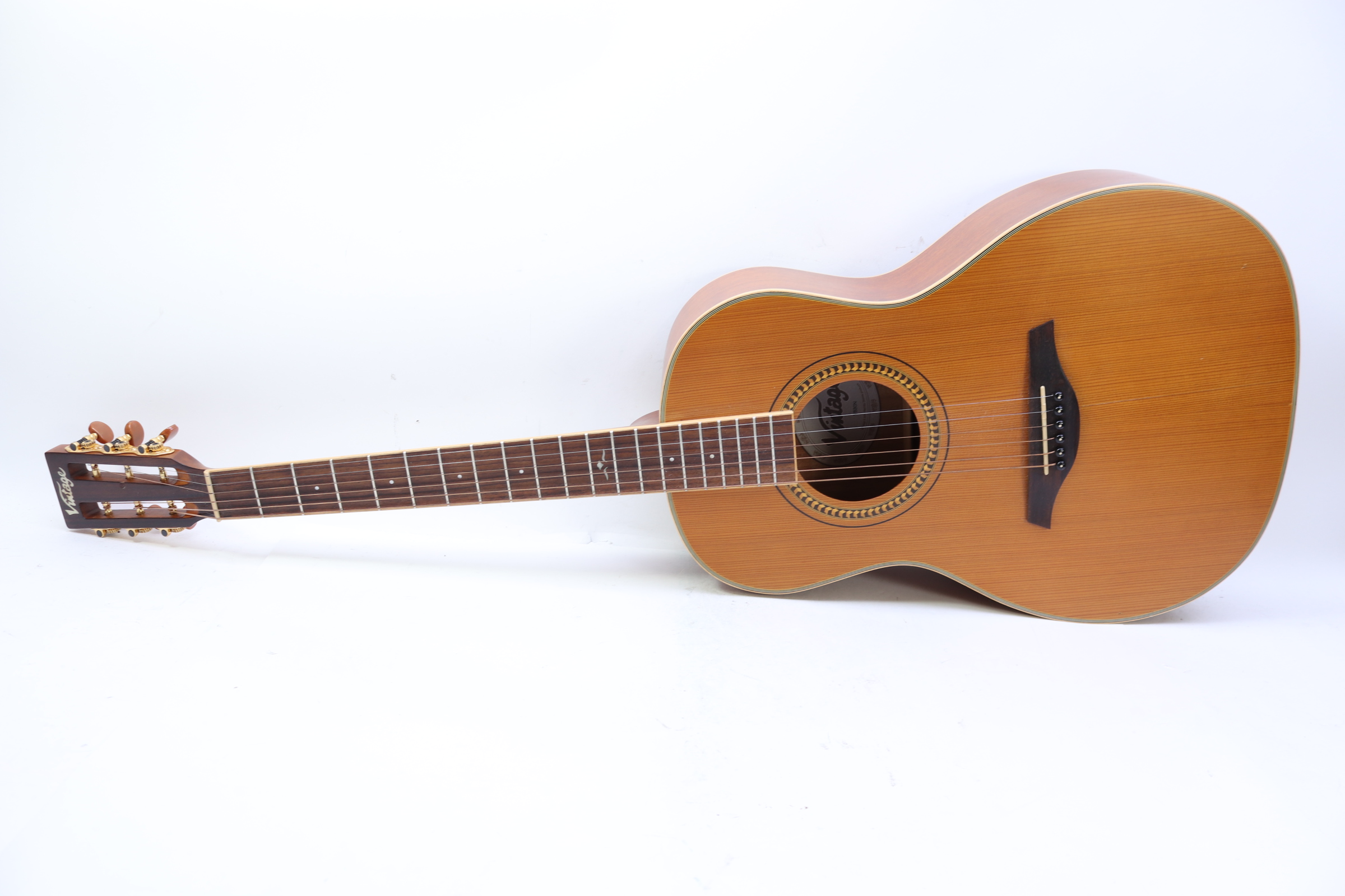 Vintage V880N Solid Top Parlor Acoustic Guitar