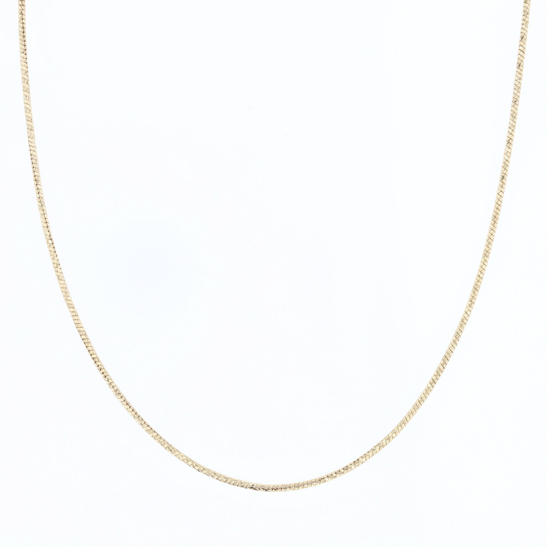 1mm Diamond-Cut Snake Link Chain 18.5" Necklace 14k Yellow Gold Italy 3 ...