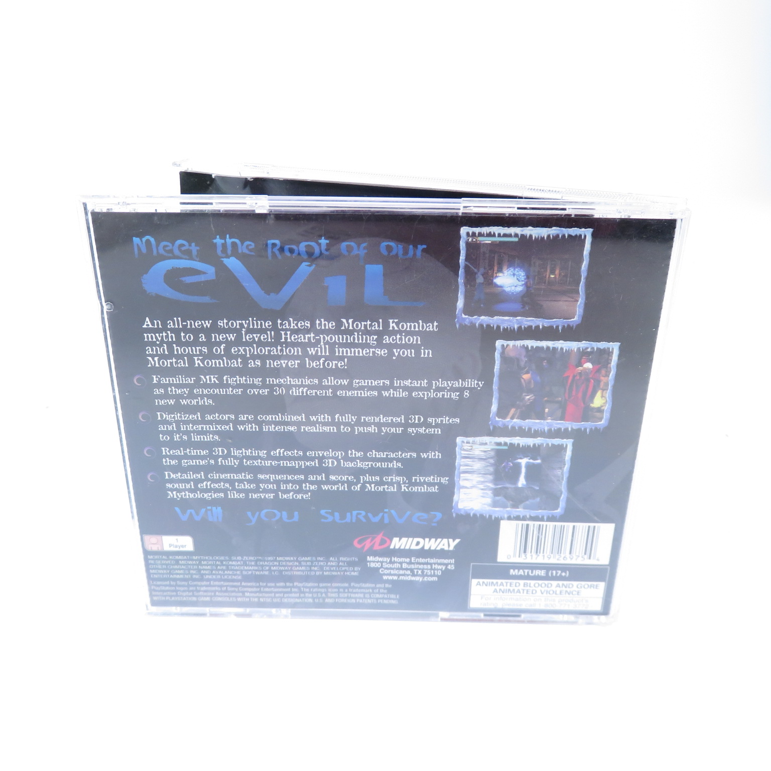 Mortal Kombat Mythologies: Sub-Zero Video Game for the Sony PlayStation