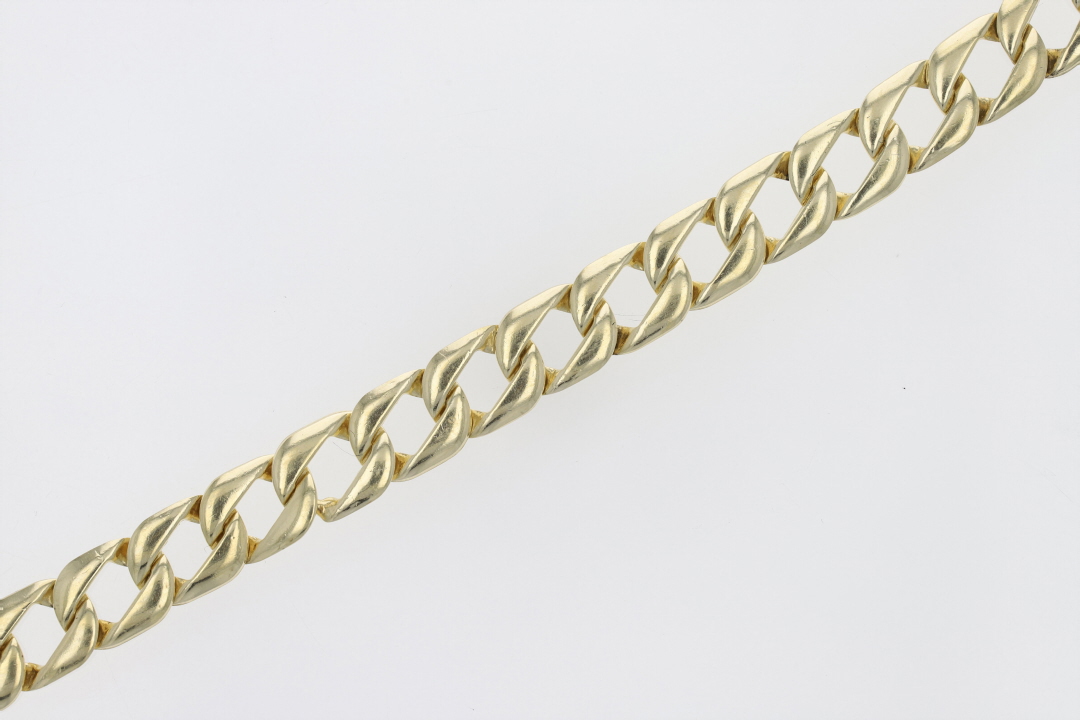7.1mm Fancy Curb Link Chain 8.5" Bracelet 14k Yellow Gold 9.17 Grams