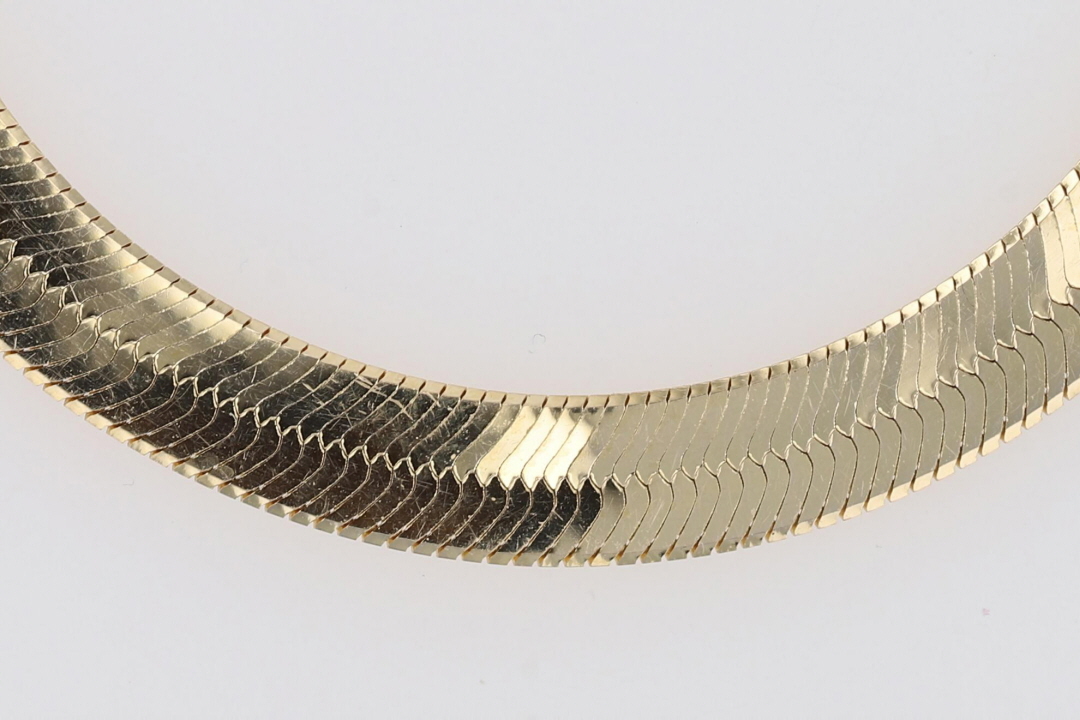 4.6mm Herringbone Link Chain 18" Necklace 14k Yellow Gold 8.15 Grams