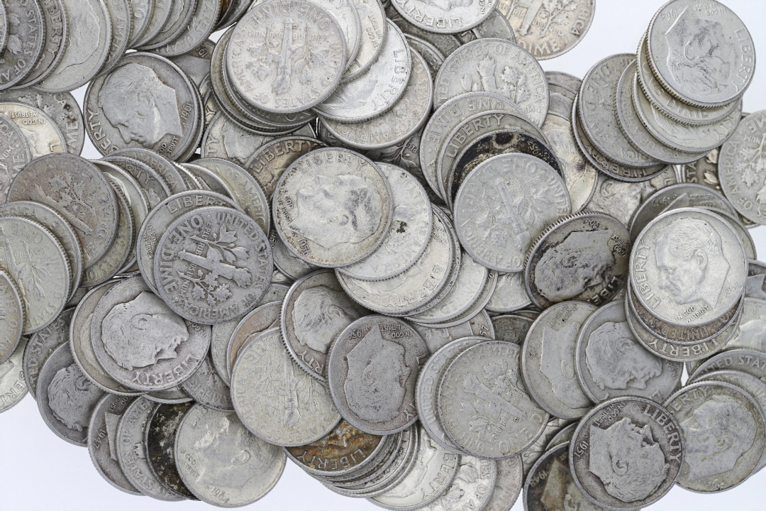 Multiple Years Silver Roosevelt Dimes Set of 150 United States Coins