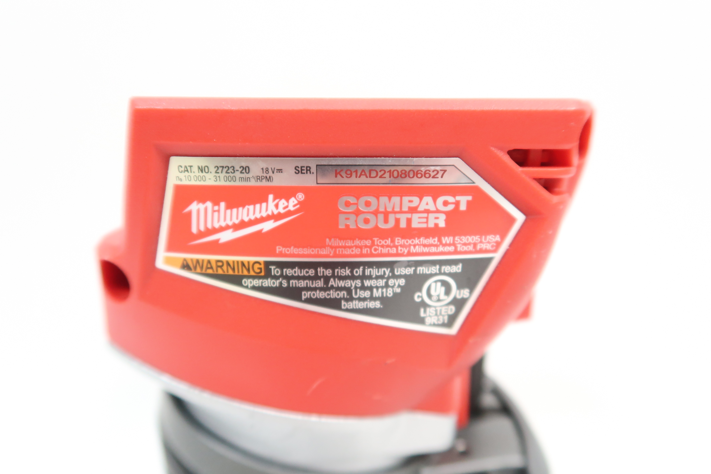 Milwaukee 2723-20 18V Lithium-Ion Brushless Cordless Compact Router