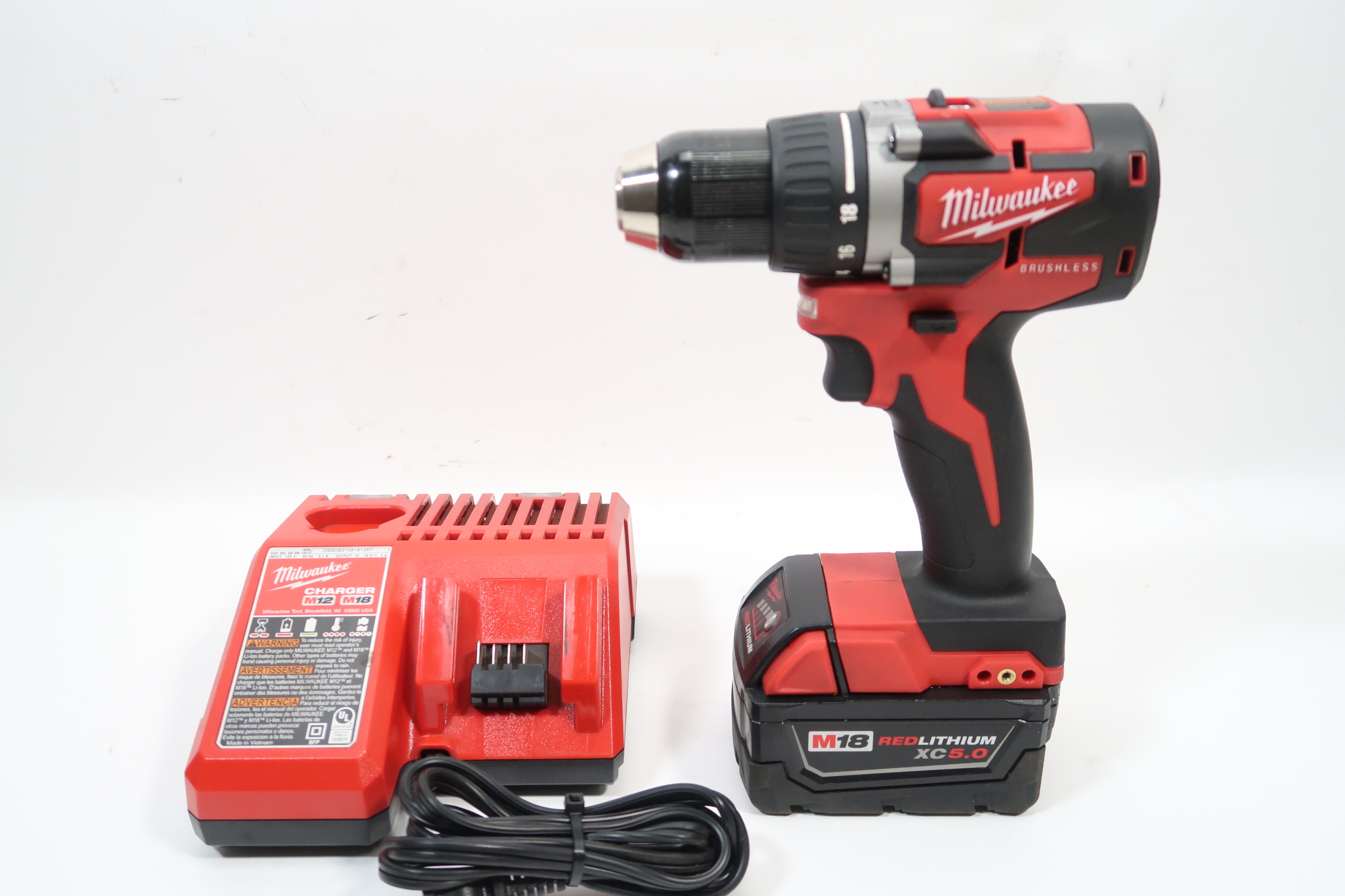 Milwaukee 2801-20 M18 18V Li-Ion Brushless Cordless 1/2" Compact Drill ...