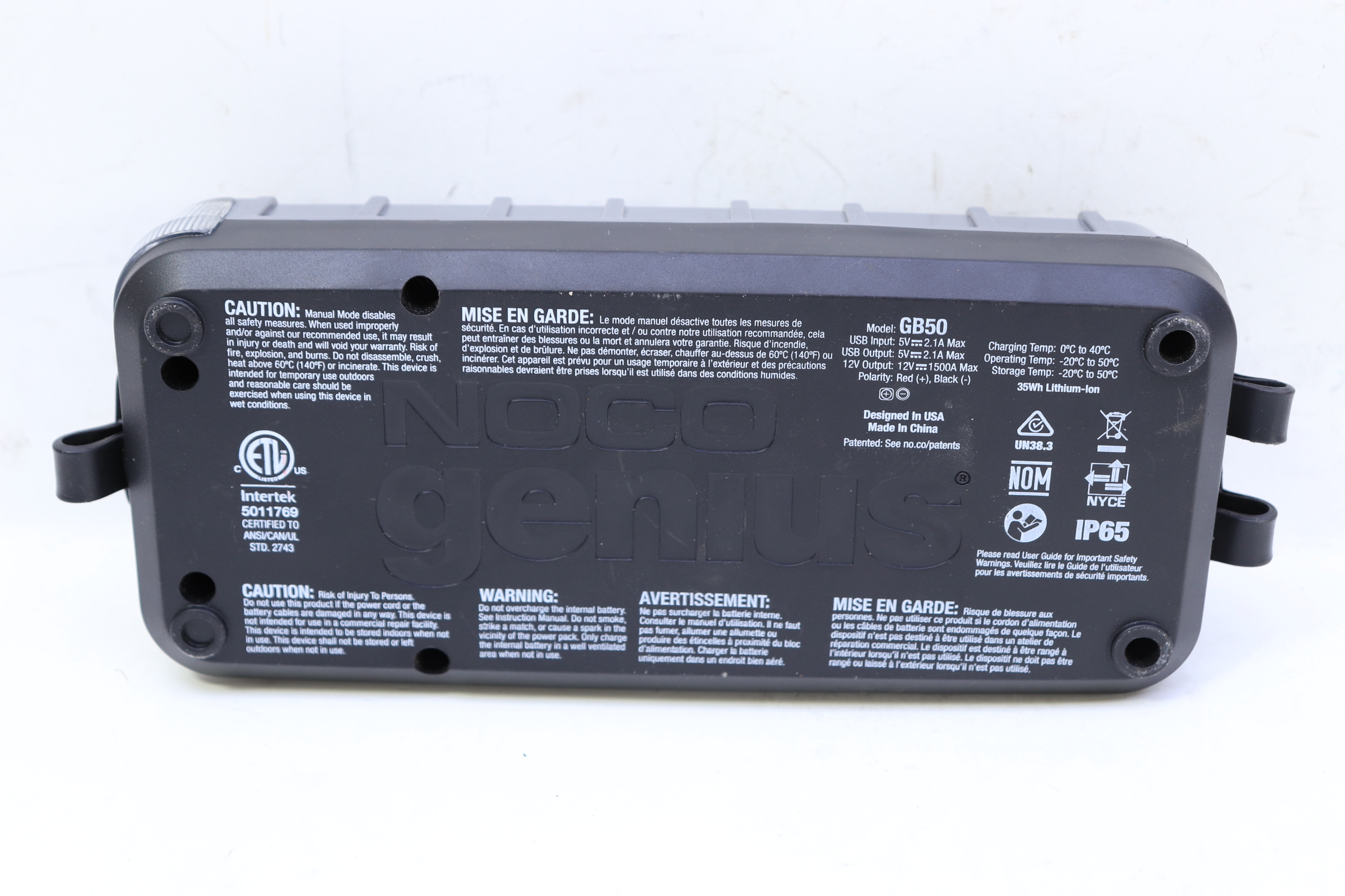 NOCO GB50 BOOST XL 12V 1500A UltraSafe Lithium Ion Portable Jump Starter