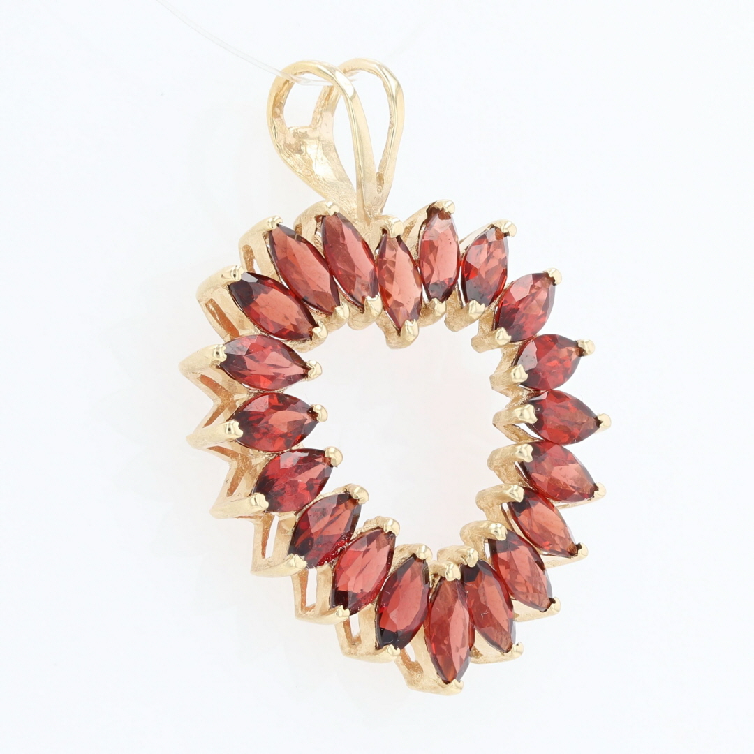 4.40ctw Marquise Cut Garnet Open Heart Pendant without Chain 10k Yellow ...