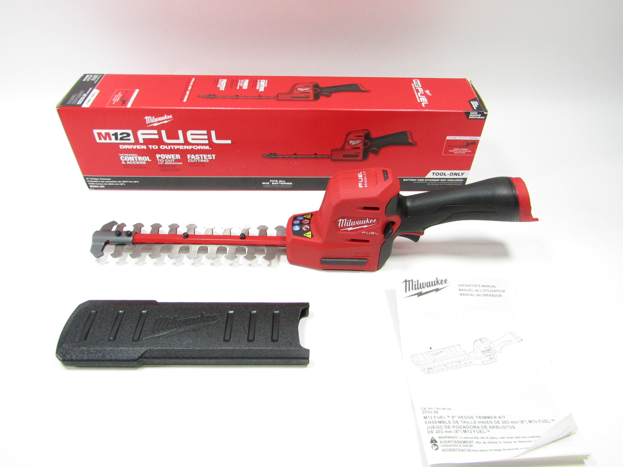 Milwaukee 2533-20 M12 FUEL 8" Red Lithium Brushless Cordless Hedge Trimmer