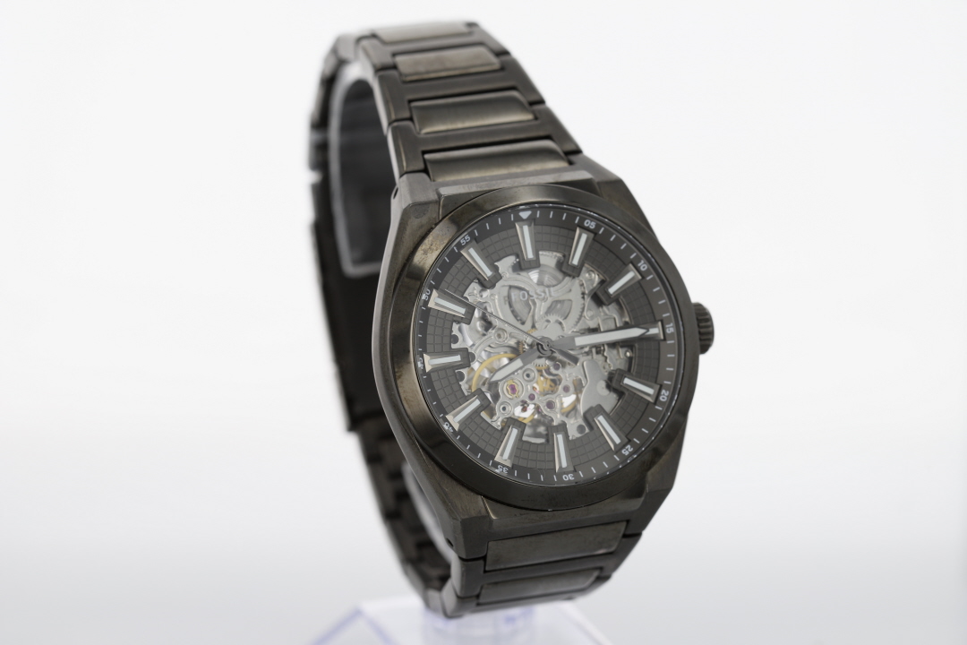 Fossil Everett 42mm Gray Dial Automatic Smoke Stainless Steel Men's ...
