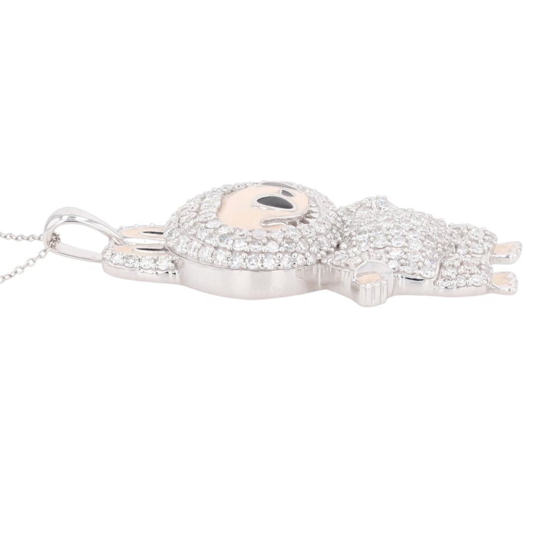 2.50ctw Lab-Created Round Diamond Labubu Pendant on 18" Necklace ...