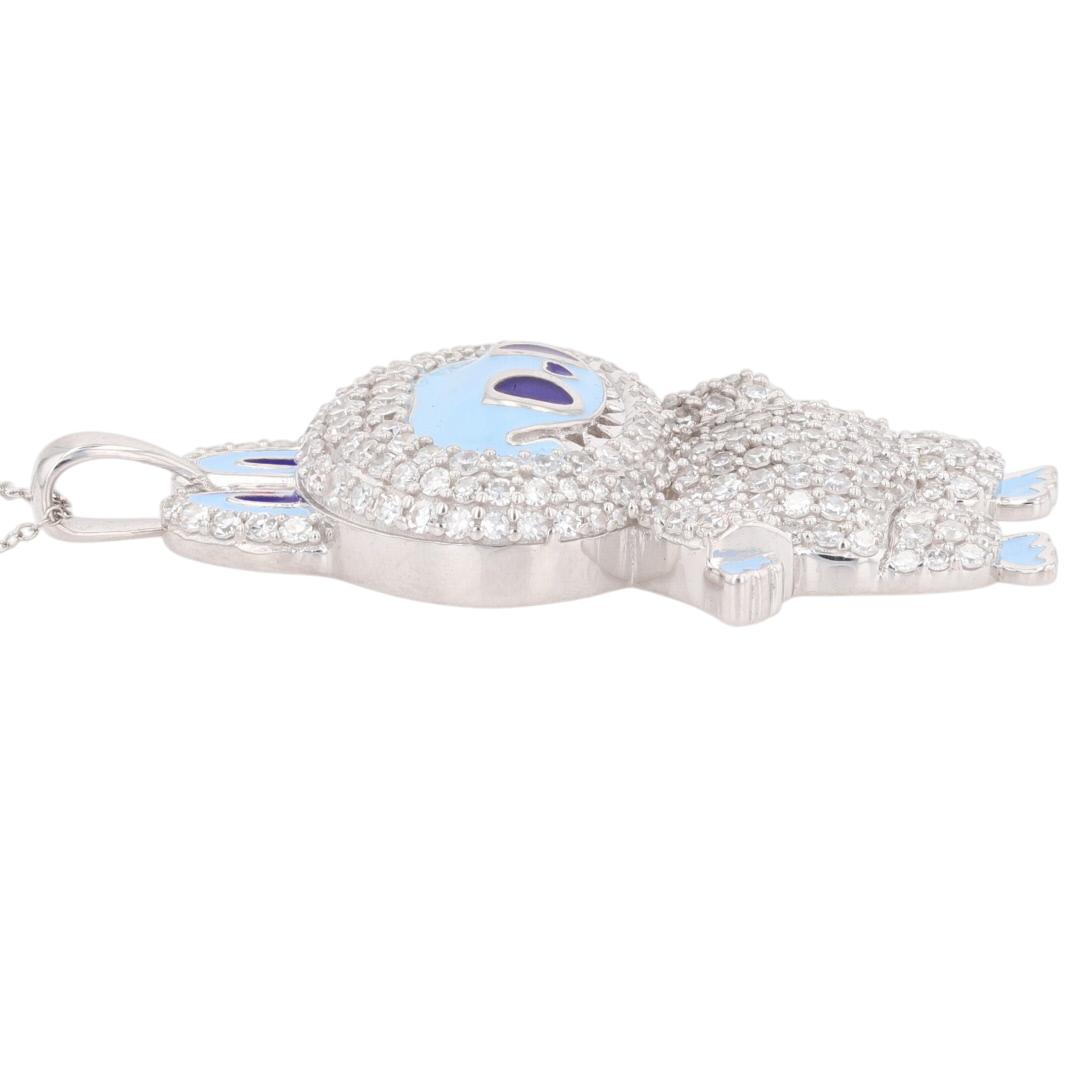 2.50ctw Lab-Created Round Diamond Labubu Pendant on 18" Necklace ...