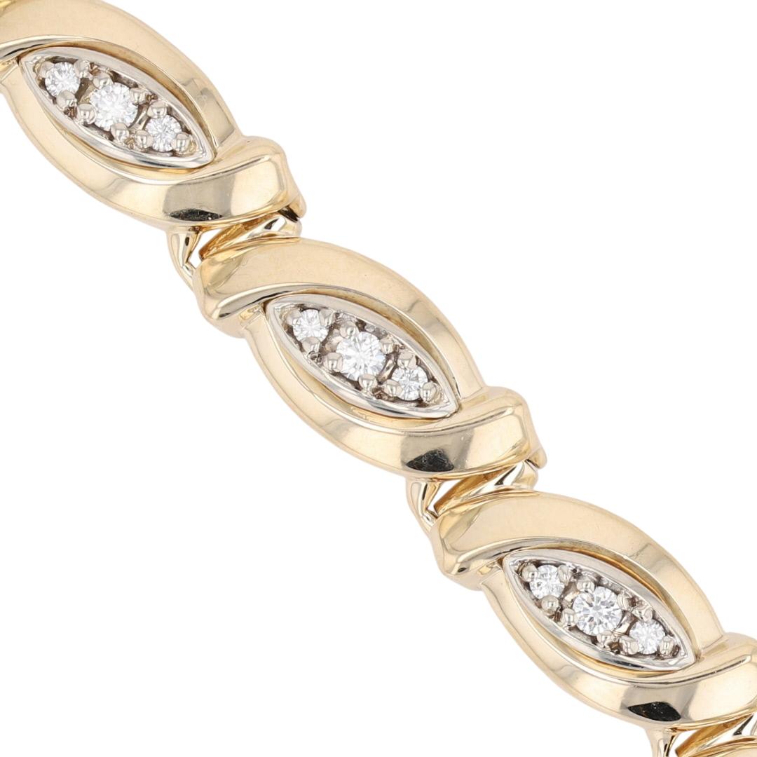 .70ctw Round Cut Diamond 7.75" Tennis Bracelet 14k Multi-Tone Gold 23. ...