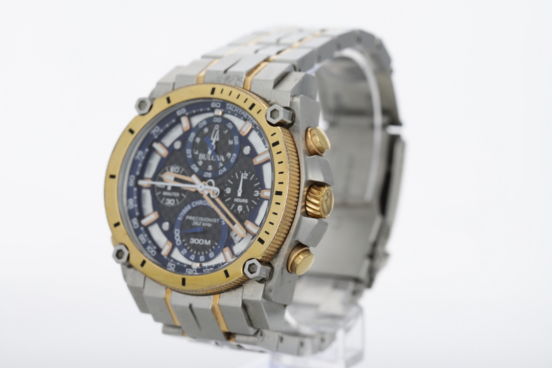 Bulova Precisionist 46mm Black Dial Chronograph Stainless Steel Men's ...