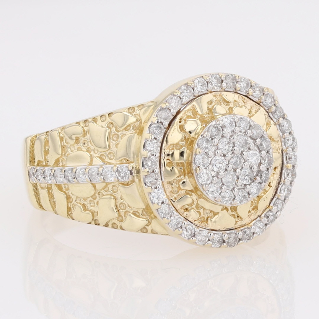 .55ctw Round Cut Diamond Cluster Nugget Band Ring 10k Yellow Gold Size ...
