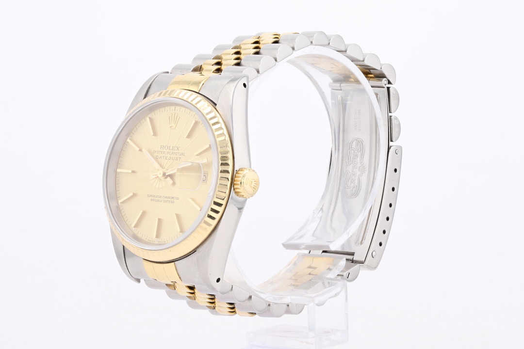 Rolex Datejust 36mm Yellow Dial 18k Yellow Gold and Steel Men's Wristwatch